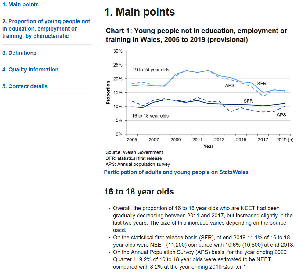 Cross-cutting and post-16 education statistics during the coronavirus ...